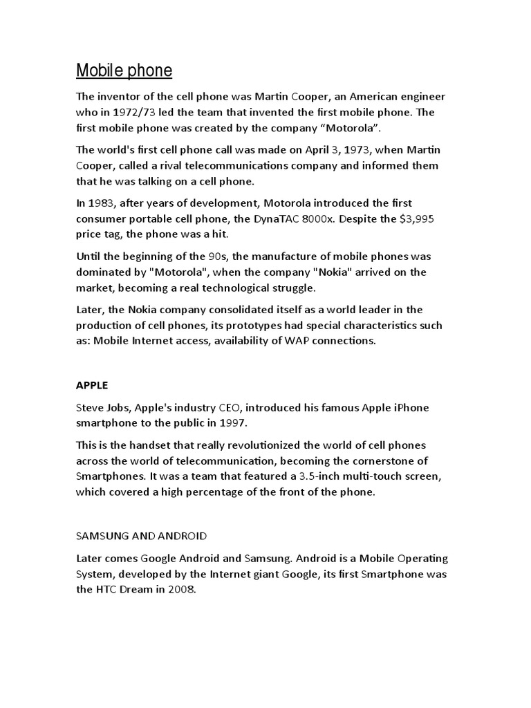 Mobile Phone | PDF | Mobile Phones | Smartphone