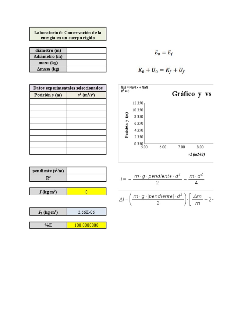 Hoja de Cálculo de Laboratorio Laboratorio 06 de Física General - CER | PDF