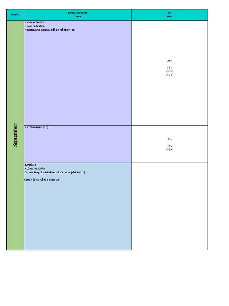 Rocnik Literatura | PDF