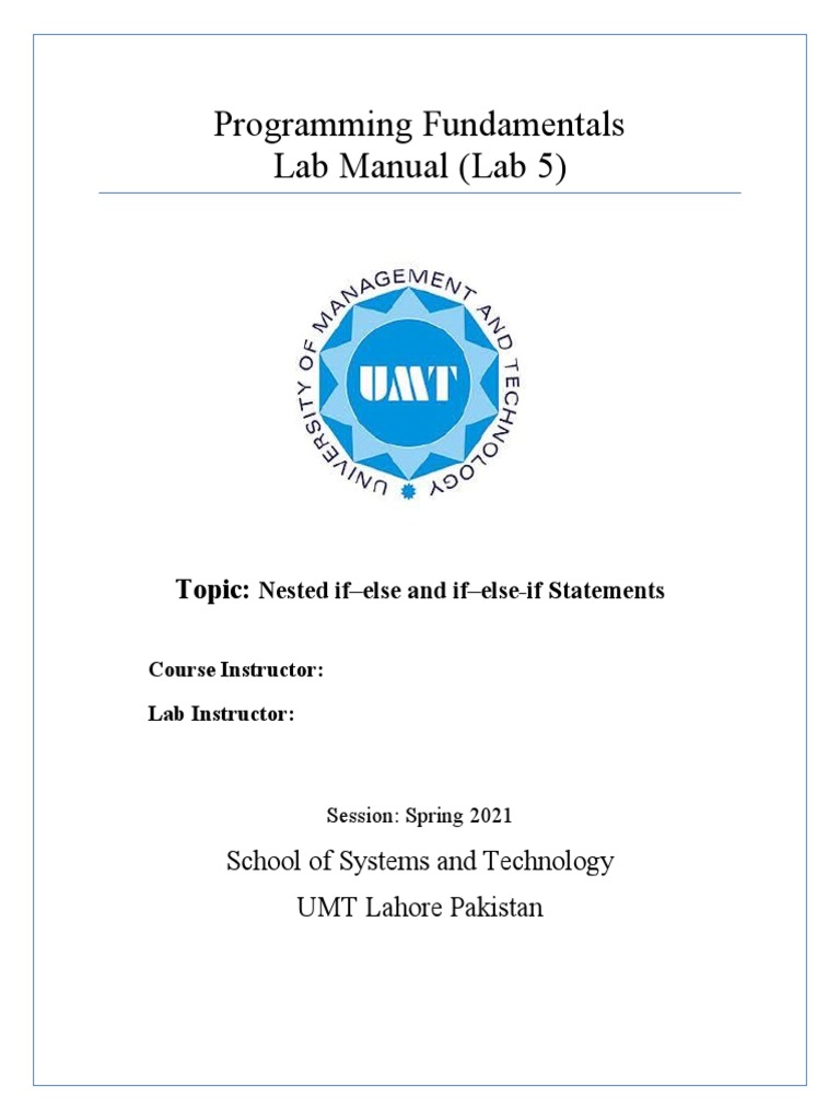 Lab Manual 5 | PDF | Computer Science | Computer Programming