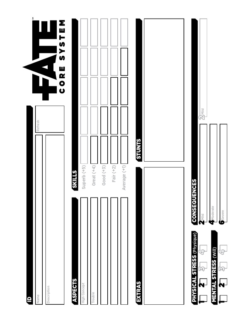 RPG Character Sheet Template | PDF
