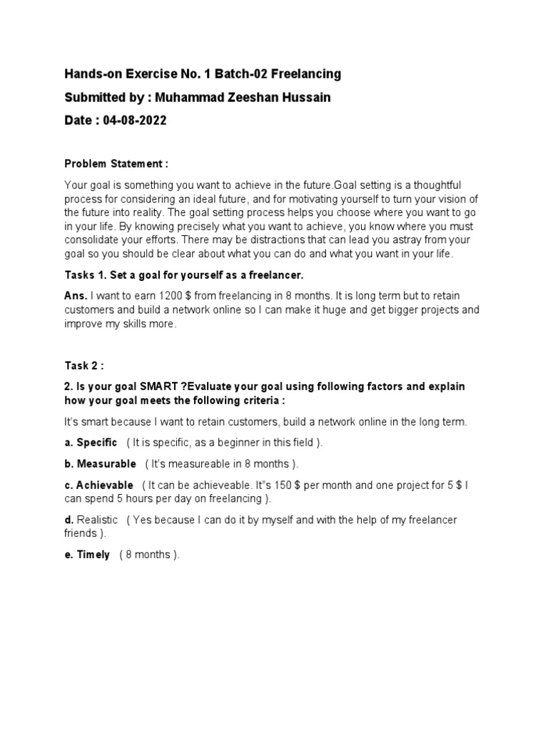 DigiSkills Freelancing Exercise 1 | PDF