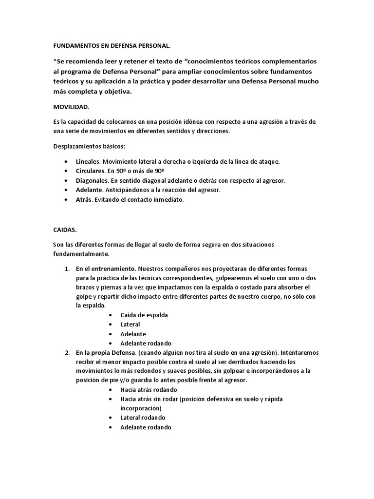 Fundamentos en Defensa Personal | PDF | Autodefensa | Pistola