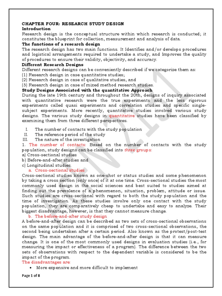 Chapter 4 Research Design | PDF | Level Of Measurement | Dependent And ...