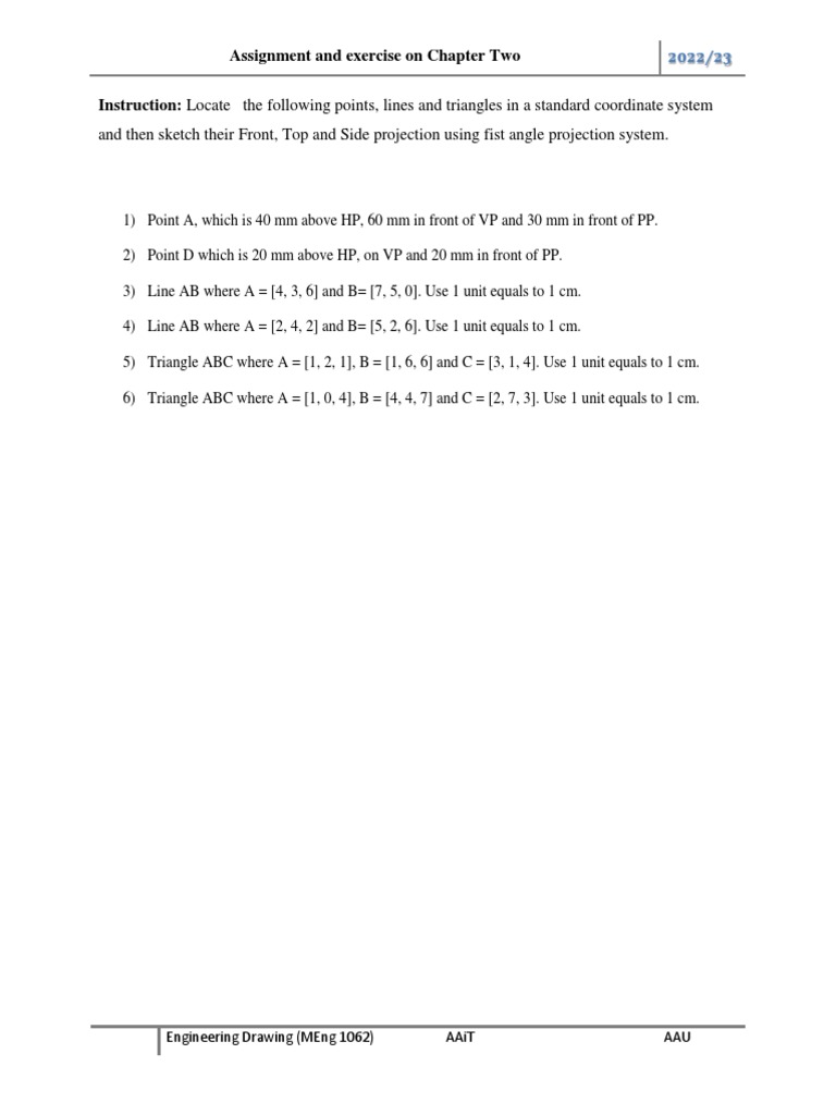 Chapter Two: First Angle Projections | PDF