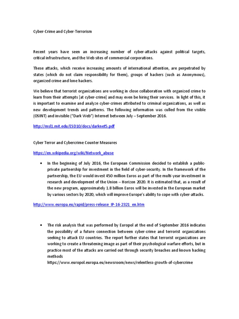 Cyber-Crime and Cyber-Terrorism | PDF | Cybercrime | Security