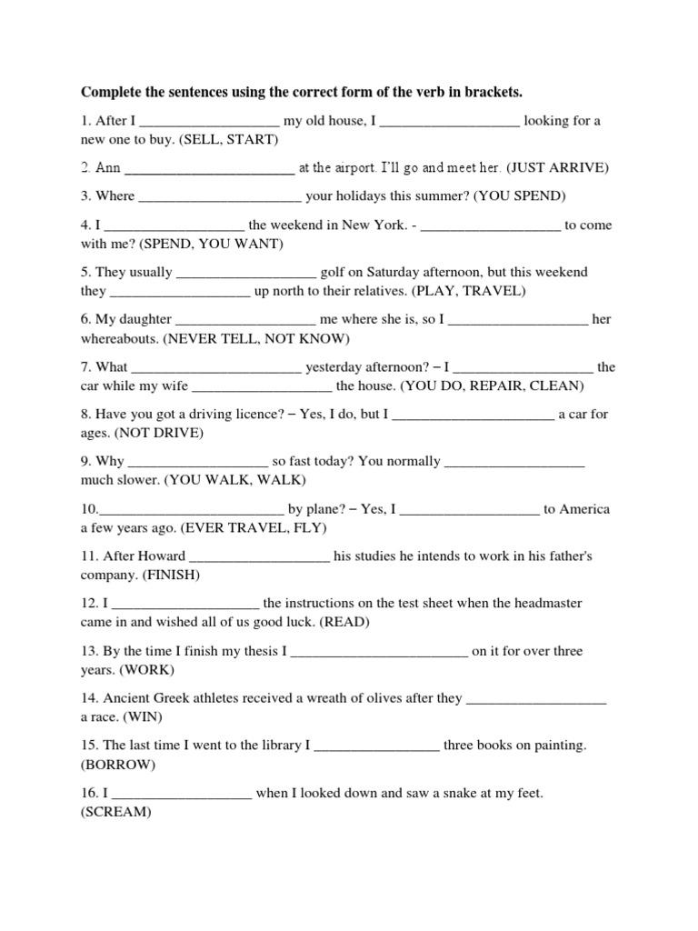 Completing Verbs: A Guide to Conjugating Verbs in Sentences | PDF