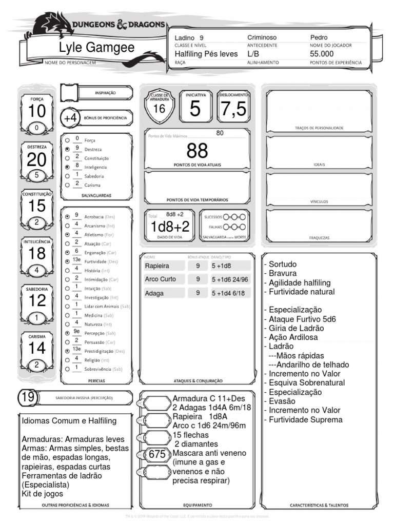 Pedro - Lyle Gamgee - Ladino LV 9 | PDF