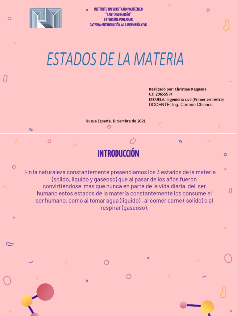 Estados de La Materia | PDF | Gases | Líquidos