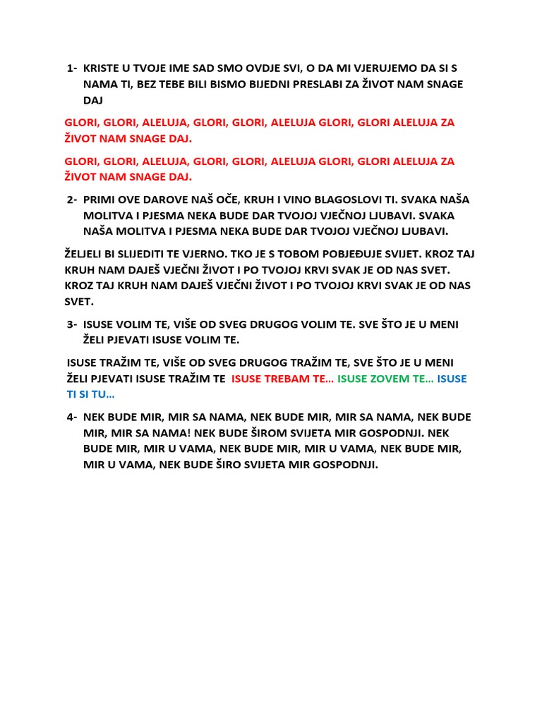 Kriste U Tvoje Ime Sad Smo Ovdje Svi | PDF