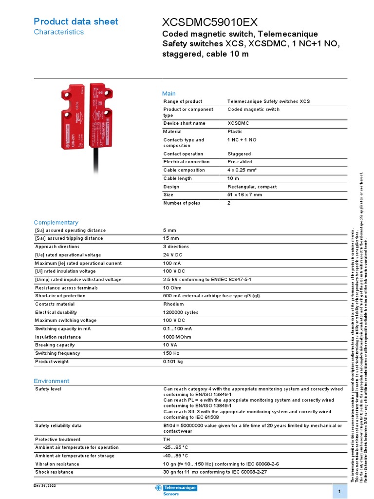 XCSDMC59010EX Document | PDF | Switch | Fuse (Electrical)
