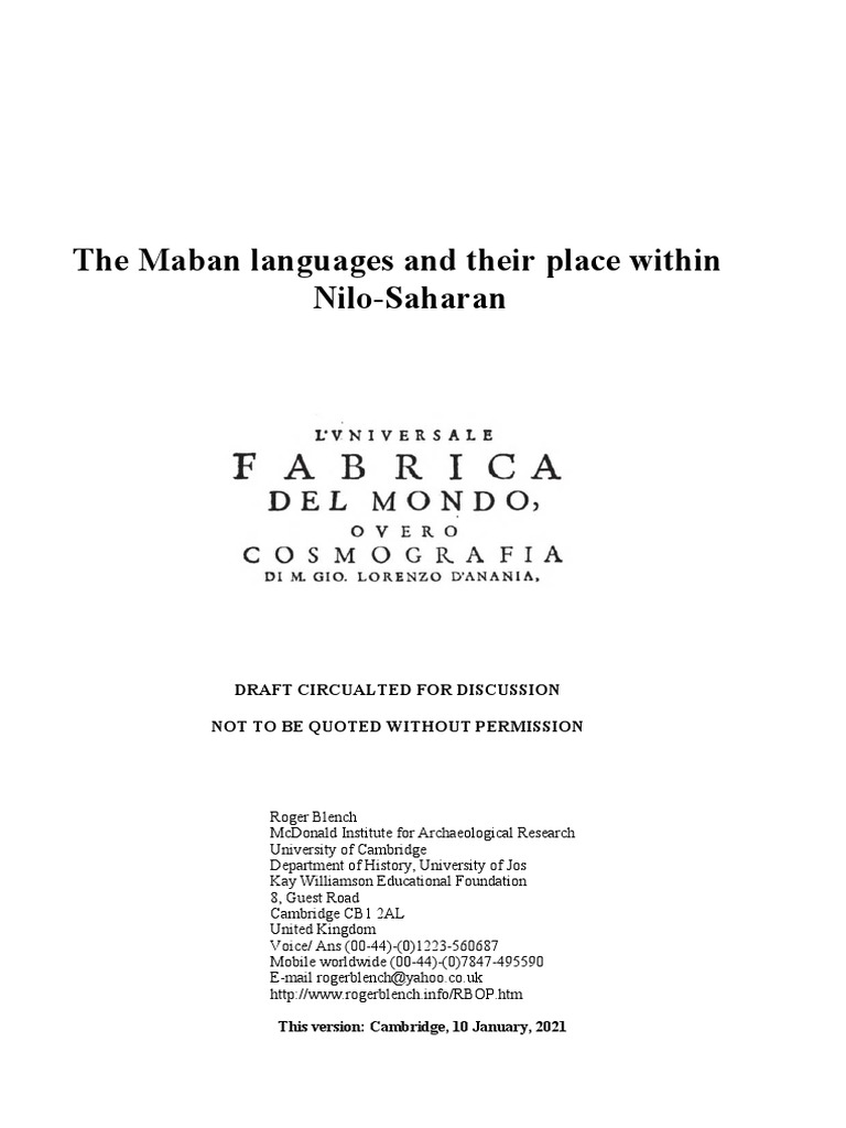 The Maban Languages and Their Place With | PDF