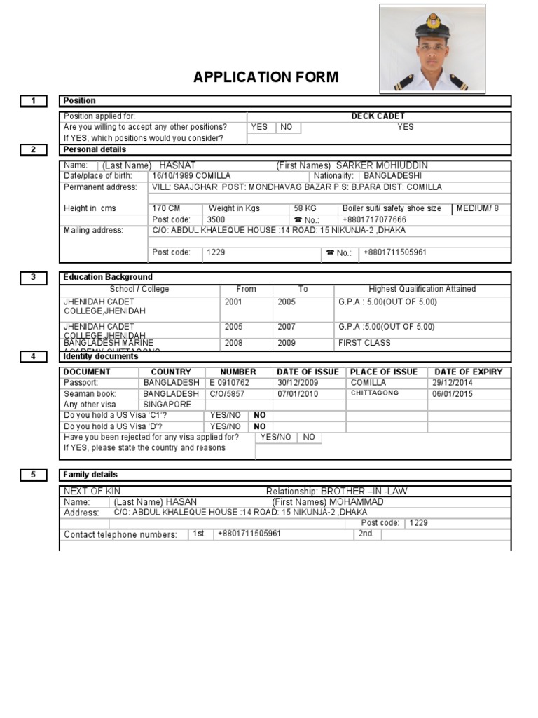 Deck Cadet Cv Pdf