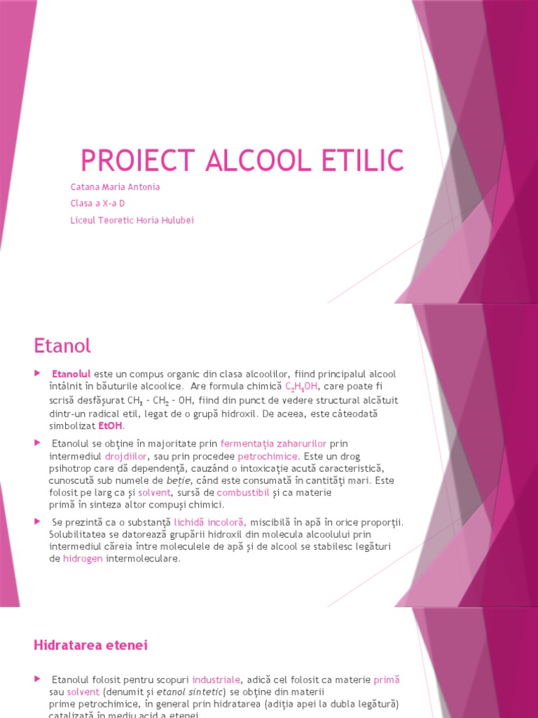 Proiect Alcool Etilic | PDF