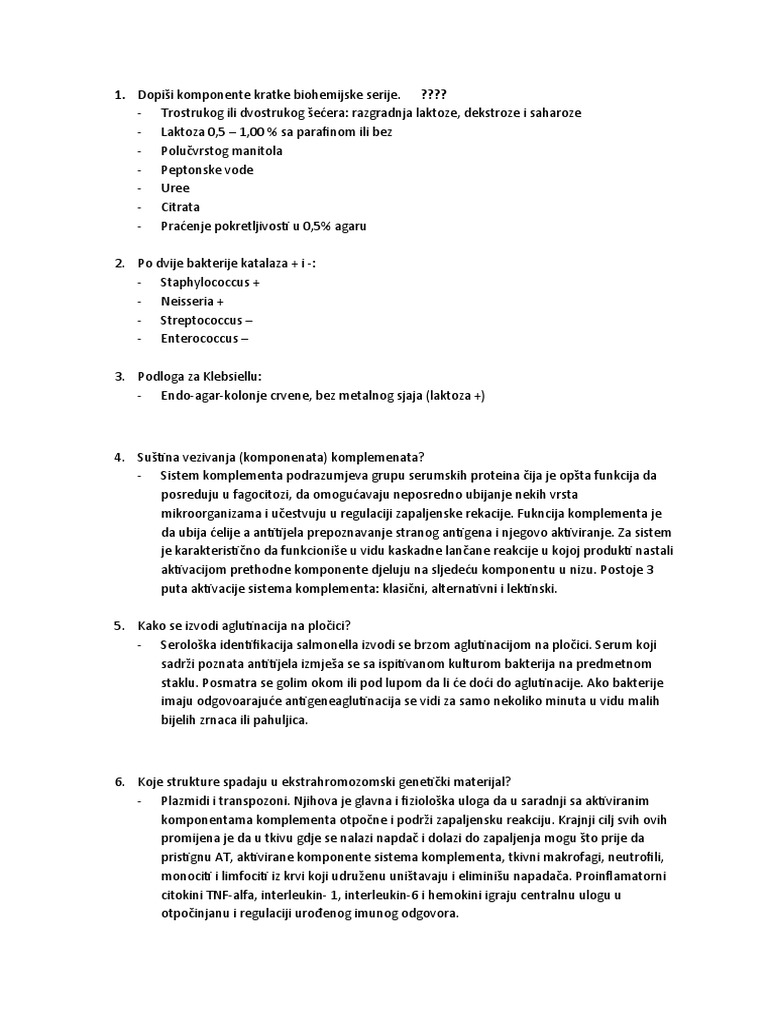 MIKRObiologija Pitanja I Odg | PDF