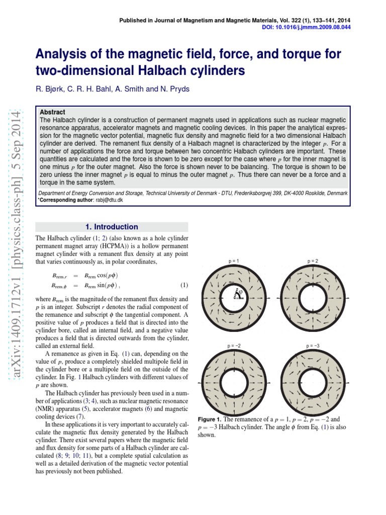 Analysis of The Magnetic Field, Force, and Torque For | PDF | Flux ...