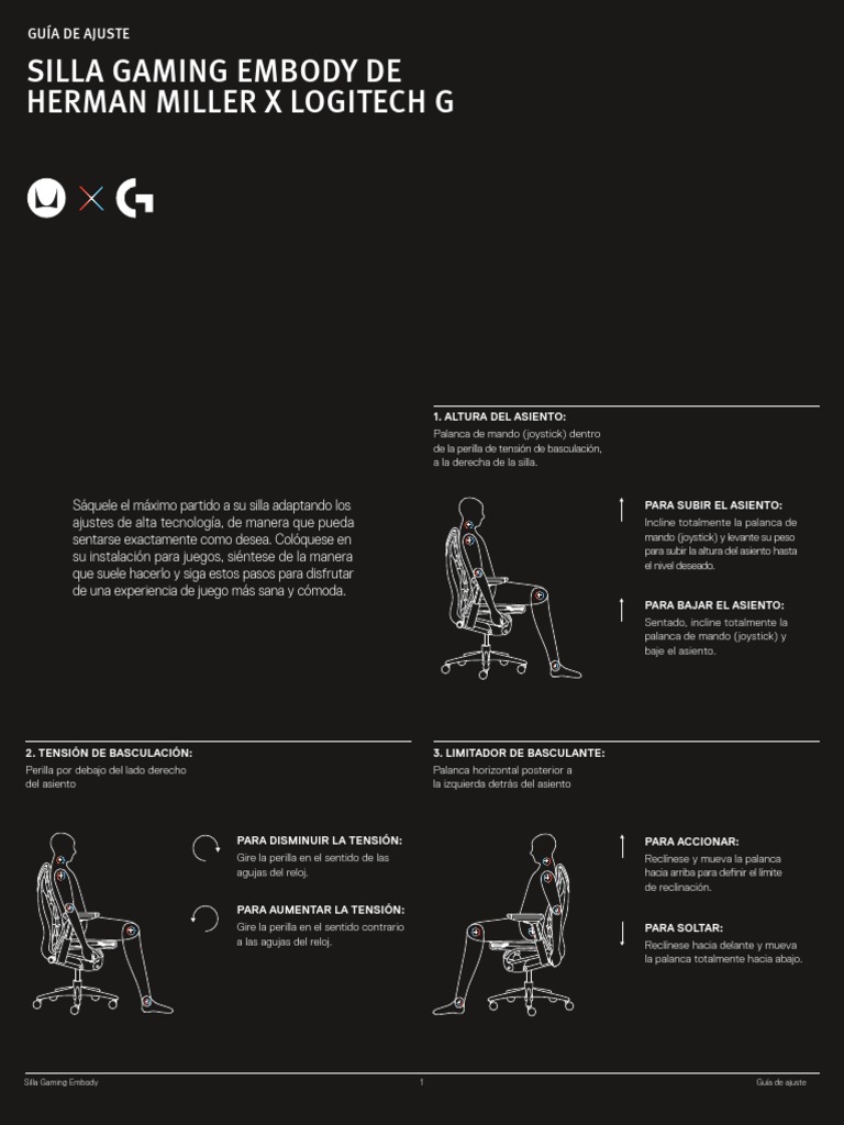 Ajustes de la Silla Gaming Embody | PDF
