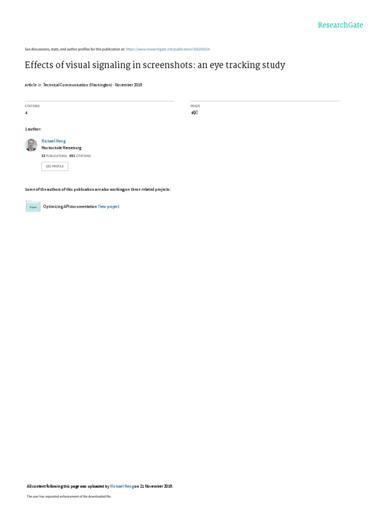 Effects of Visual Signaling in Screenshots An Eye Tracking Study | PDF ...
