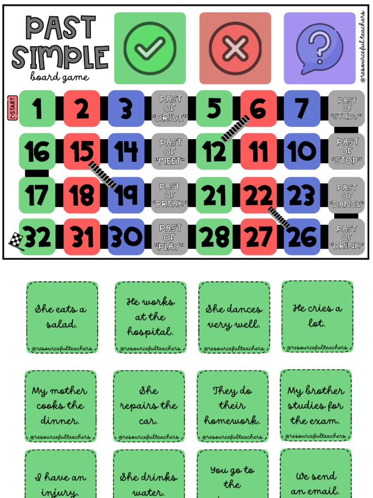 BOARD GAME PAST SIMPLE + - | PDF