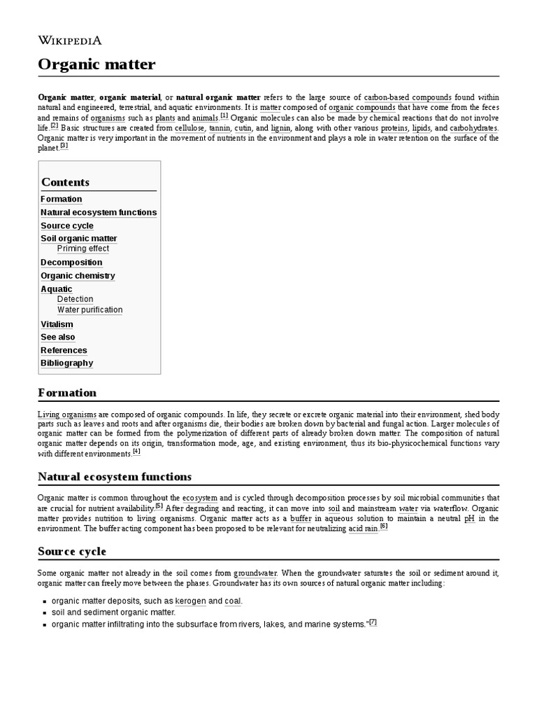 Organic Matter PDF