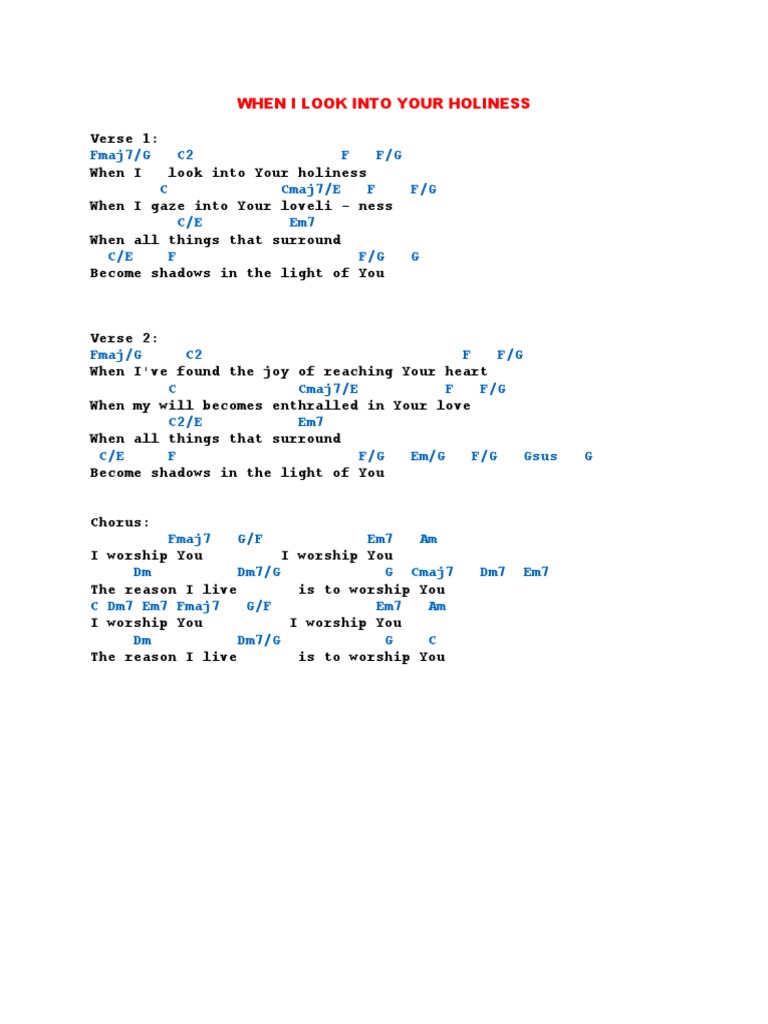 When I Look Into Your Holiness Cs Pdf