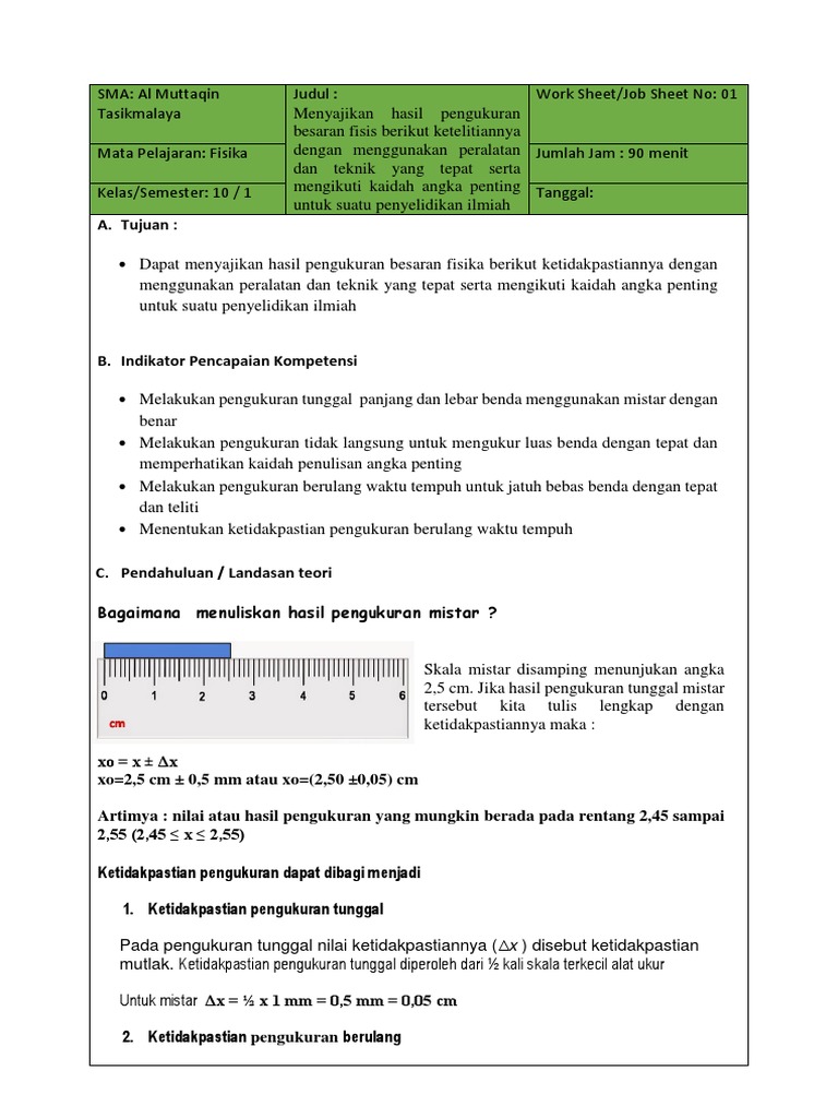 Job Sheet BAB.2 Pengukuran | PDF
