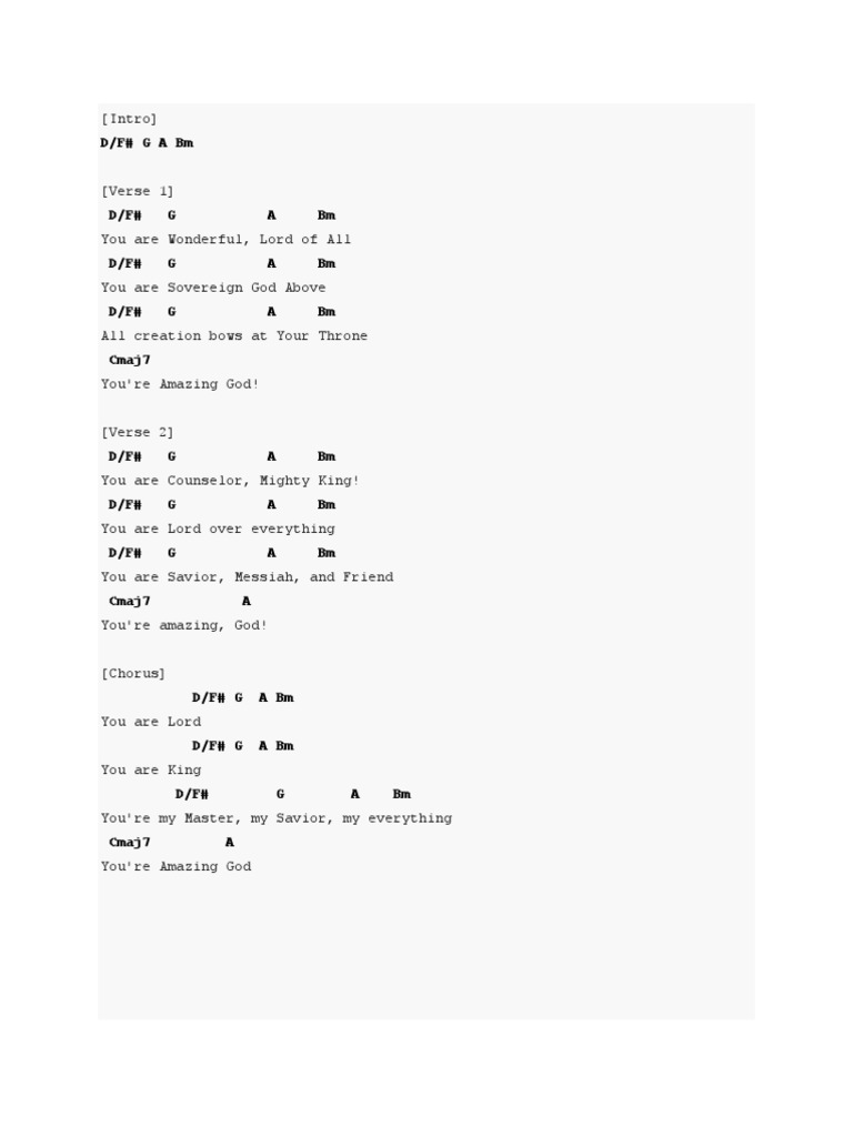 Amazing God Worship Lyrics and Chords | PDF