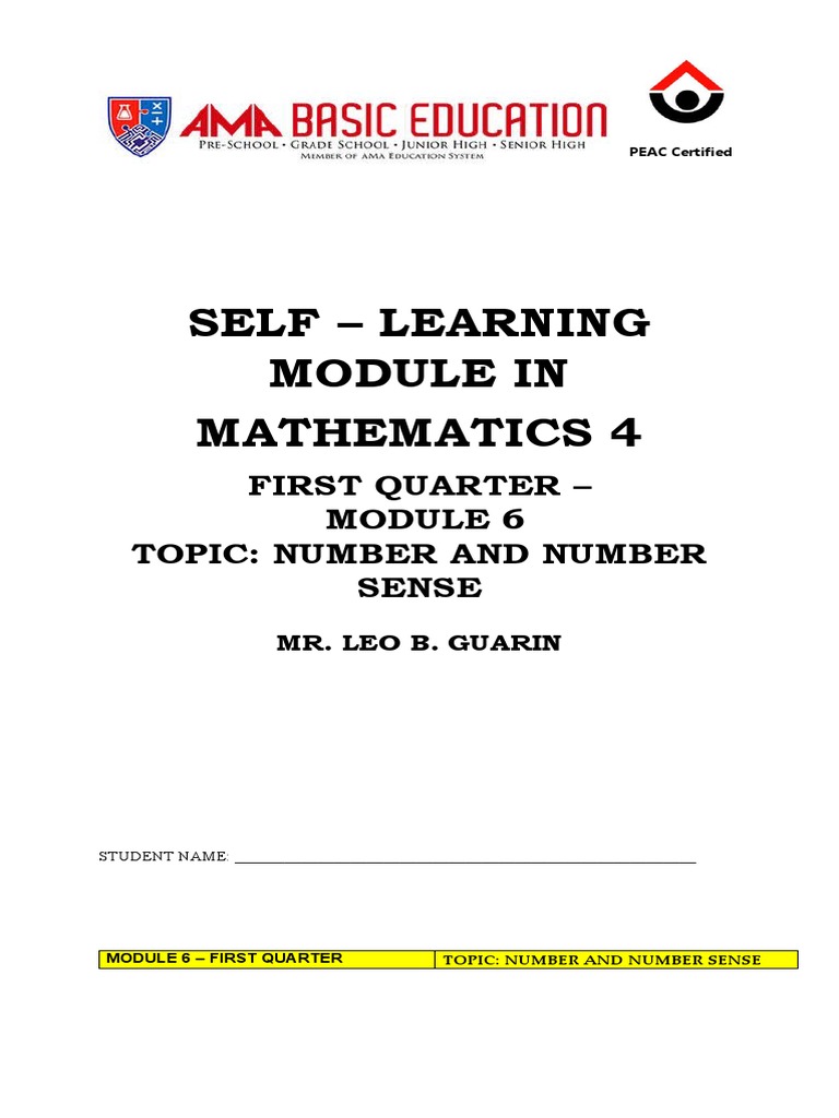 Module6 Math4 | PDF | Division (Mathematics) | Arithmetic