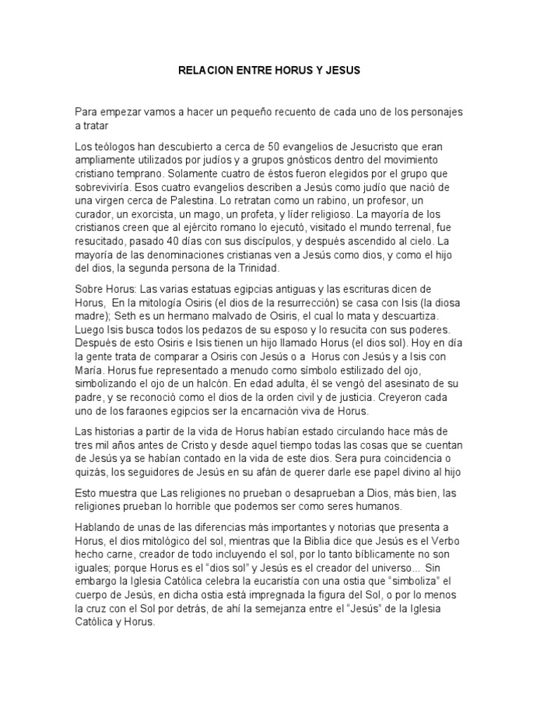 Horus y Jesus | PDF | Horus | Jesús