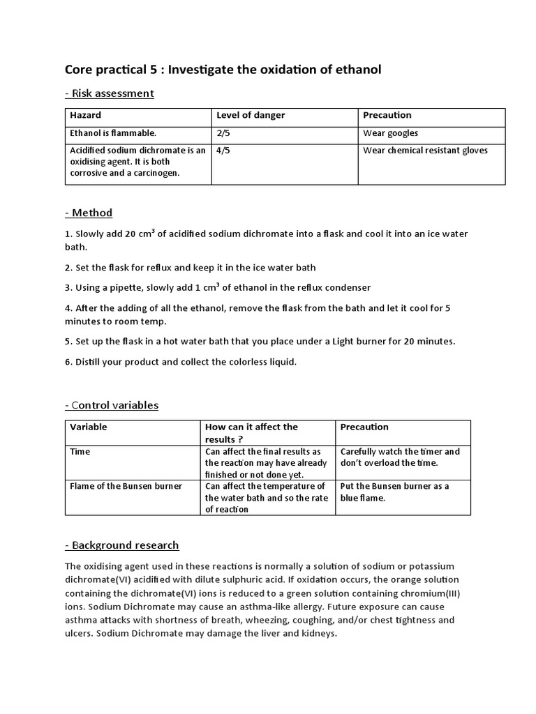 Core Practical 5 and 6 | Download Free PDF | Sodium Bicarbonate | Hydrochloric Acid