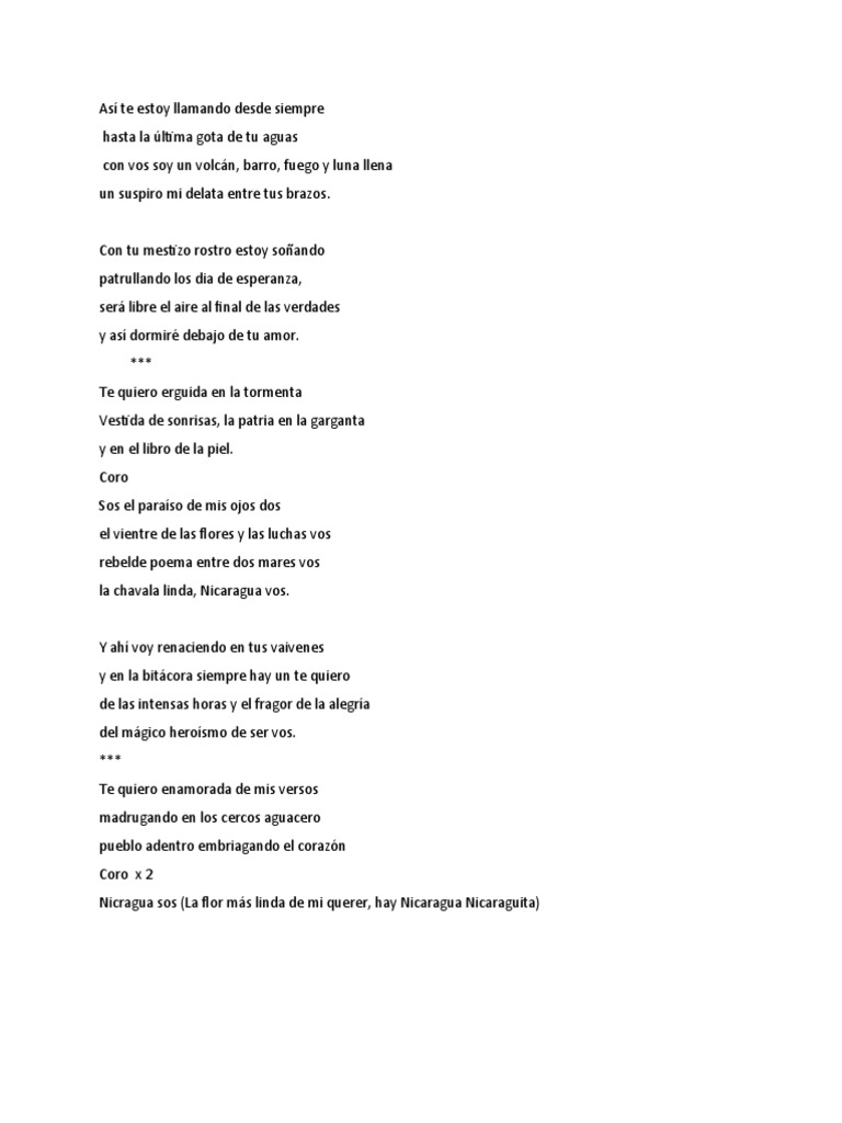 La Chavala Linda: Poema a Nicaragua | PDF | Arte | Poesía