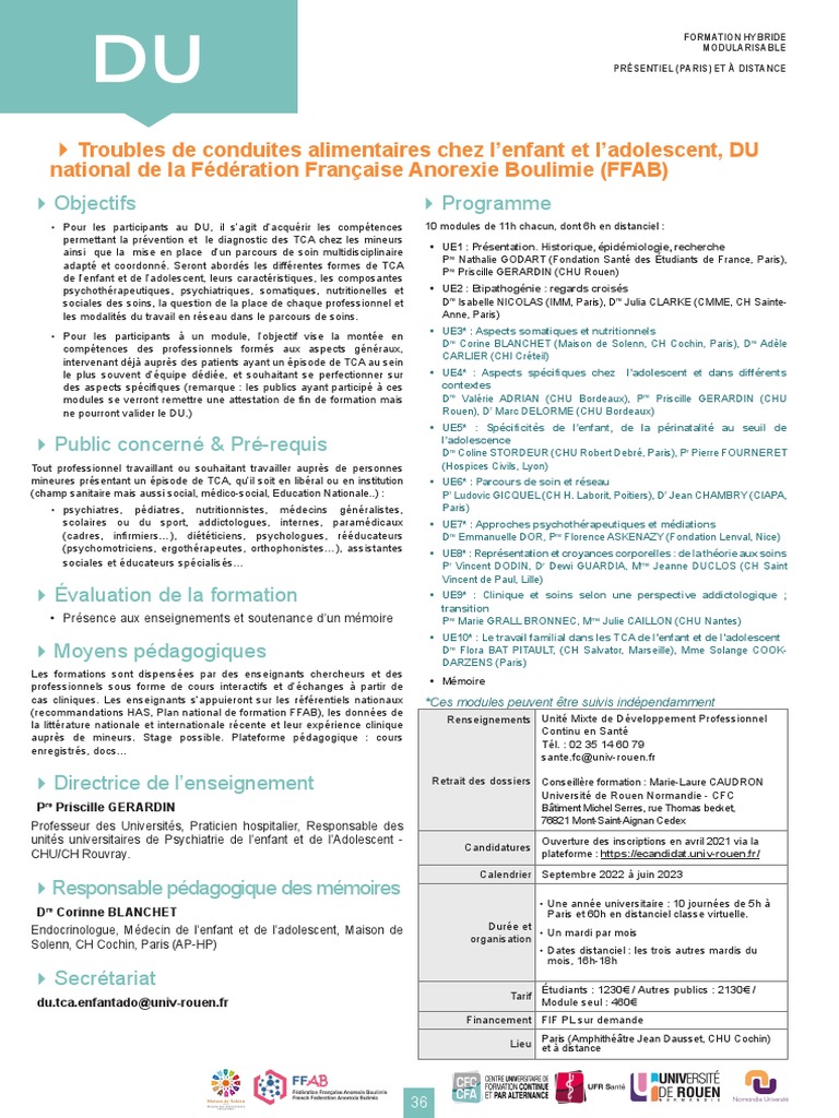 DU TCA : Formation pour professionnels | PDF | Services publics ...