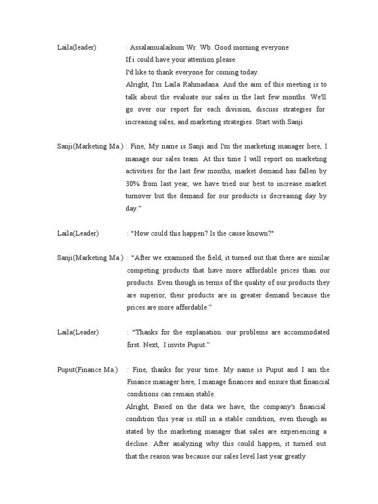 Skrip Conversation English | PDF