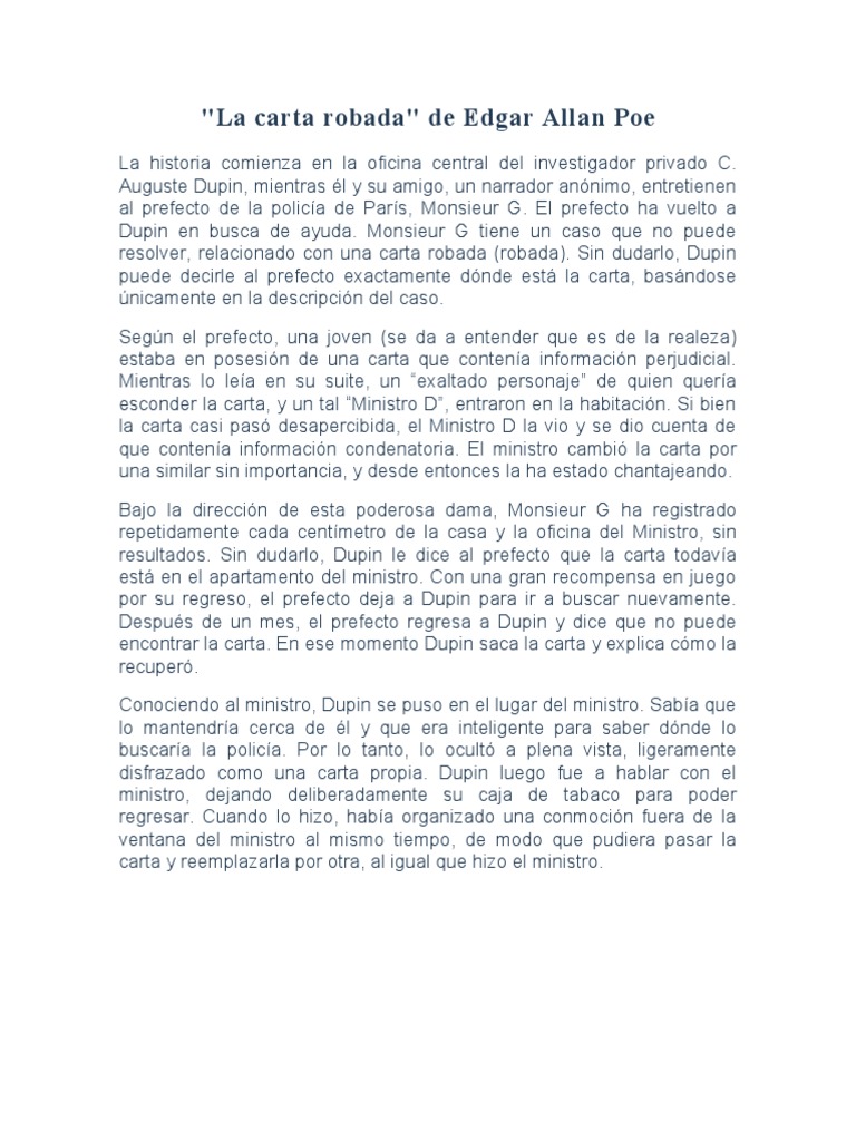 La Carta Robada Pdf