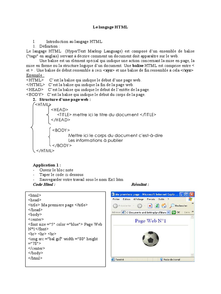 Le Langage HTML | PDF | Html | Langage de balisage