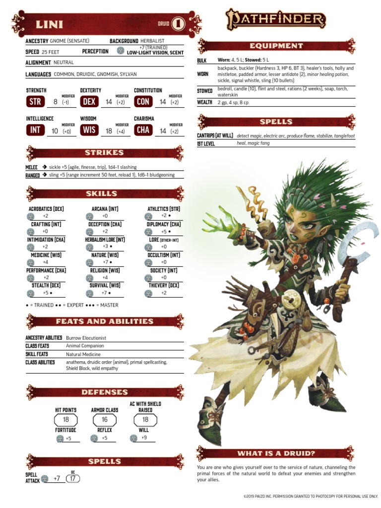 Lini - Level 1 Druid | PDF
