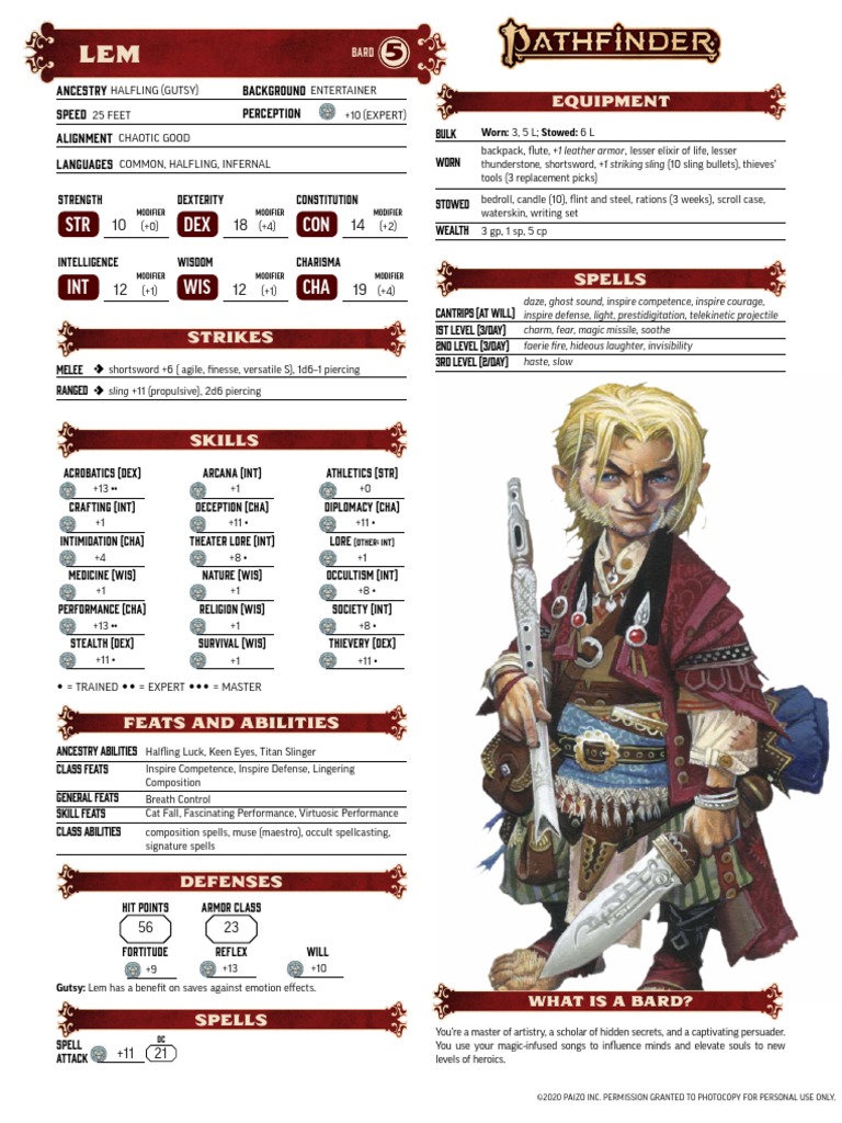 Lem - Level 5 Bard | PDF