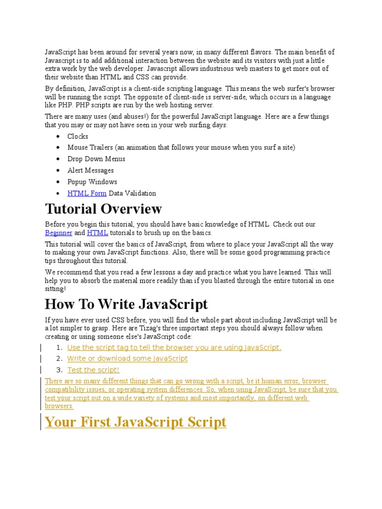 Javascript | PDF | Java Script | Web Page