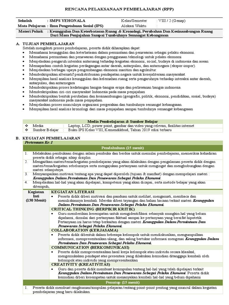 RPP Kls 8 Sem. Genap | PDF | Karier & Perkembangan