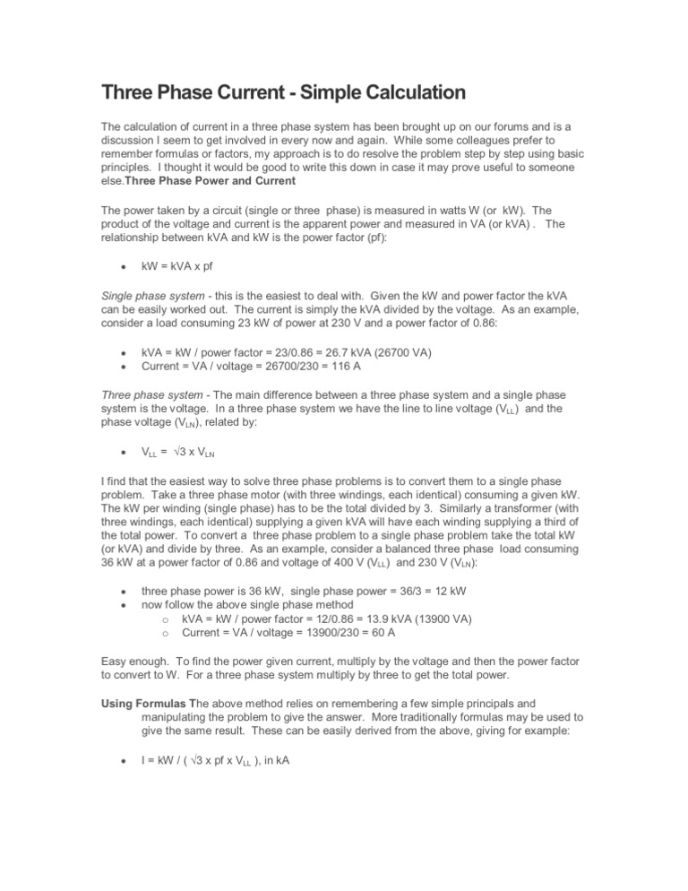 3 Phase Calculation | PDF | Science & Mathematics