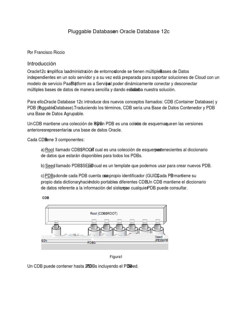 Pluggable Database Oracle Database 12c | PDF Pluggable Database Oracle Database 12c | PDF