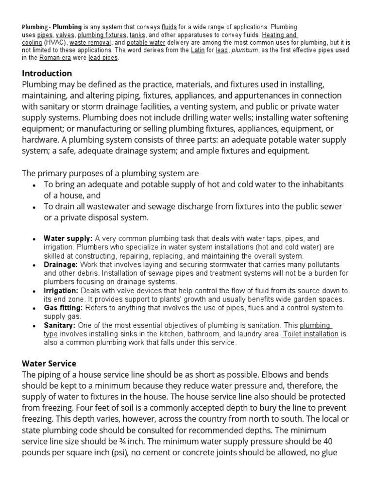 Plumbing TYPES OF PIPES | PDF | Plumbing | Pipe (Fluid Conveyance)