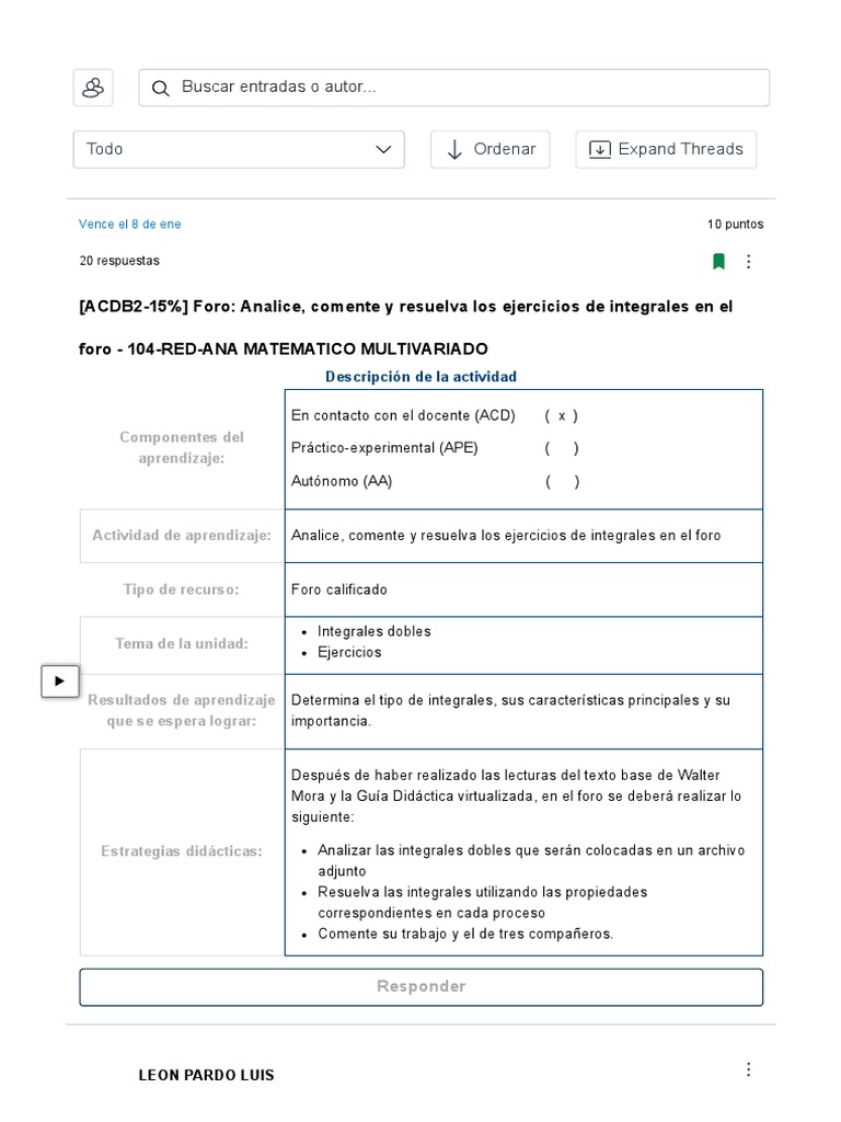 Tema - (ACDB2-15%) Foro - Analice, Comente y Resuelva Los Ejercicios de ... Tema - (ACDB2-15%) Foro - Analice, Comente y Resuelva Los Ejercicios de ...