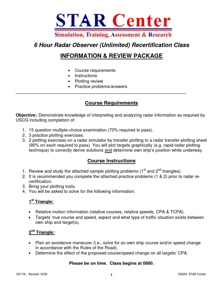 Radar Plotting 2 | PDF | Speed | Radar