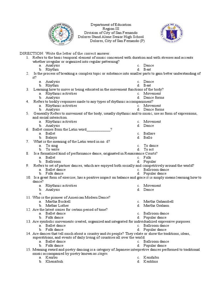 Pretest Hope 3 | PDF | Dances | Rhythm