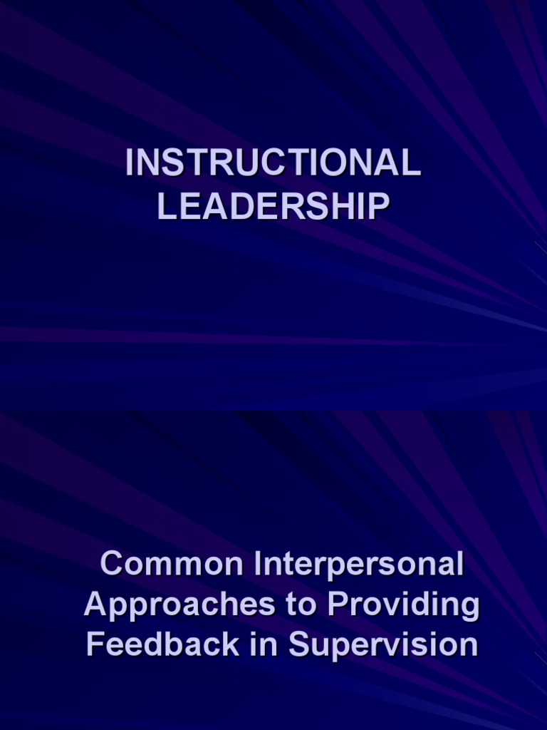 Instructional Leadership | PDF | Nonverbal Communication | Teachers