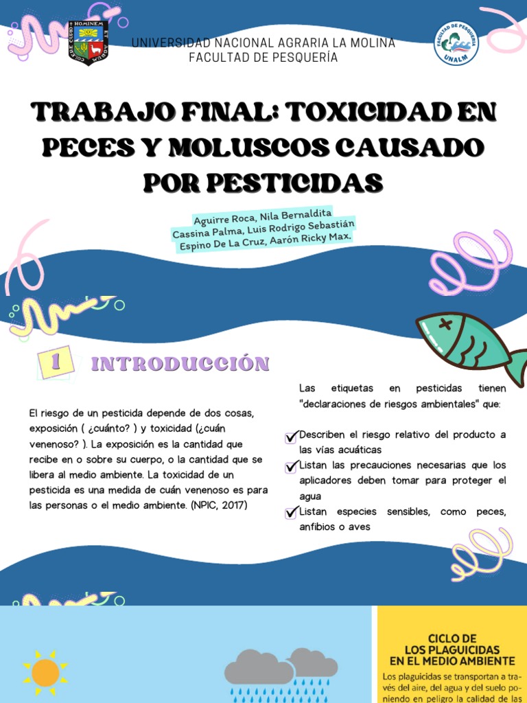 Toxicidad en Peces y Moluscos Causado Por Pesticidas - PPT | PDF ...