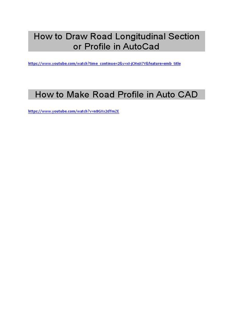 Drawing Road Profiles in AutoCAD | PDF