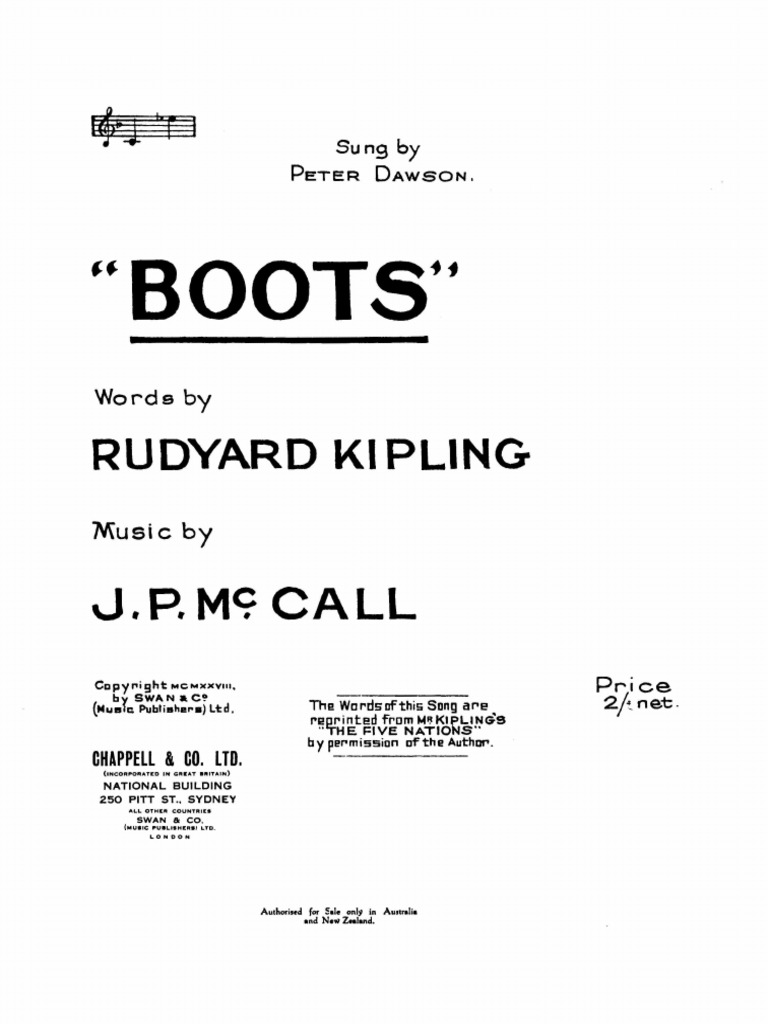 Boots Sheet Music | PDF