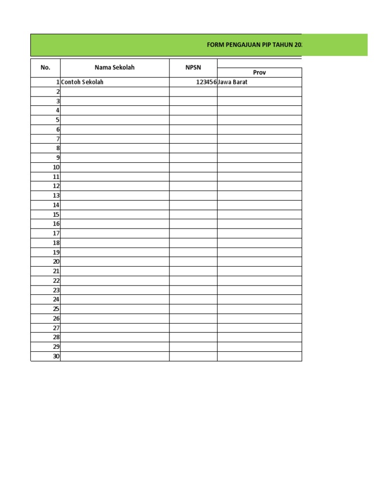 Form Usulan Pip Smptema - Tahun 2022 | PDF